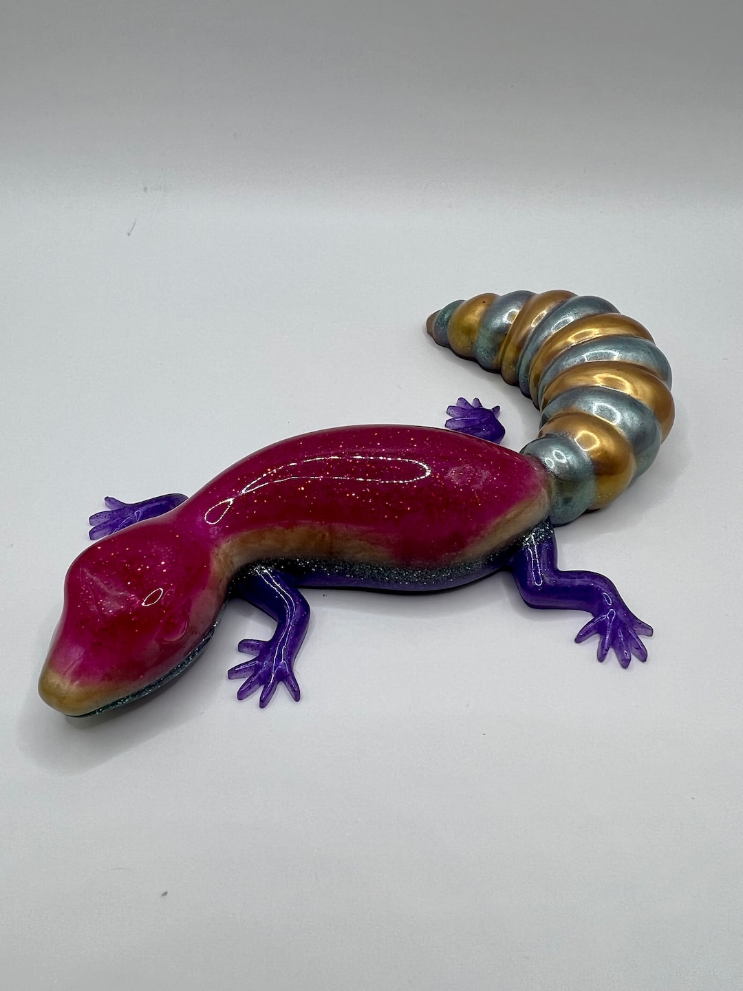 Multi Colored Epoxy Resin Gecko - Etsy