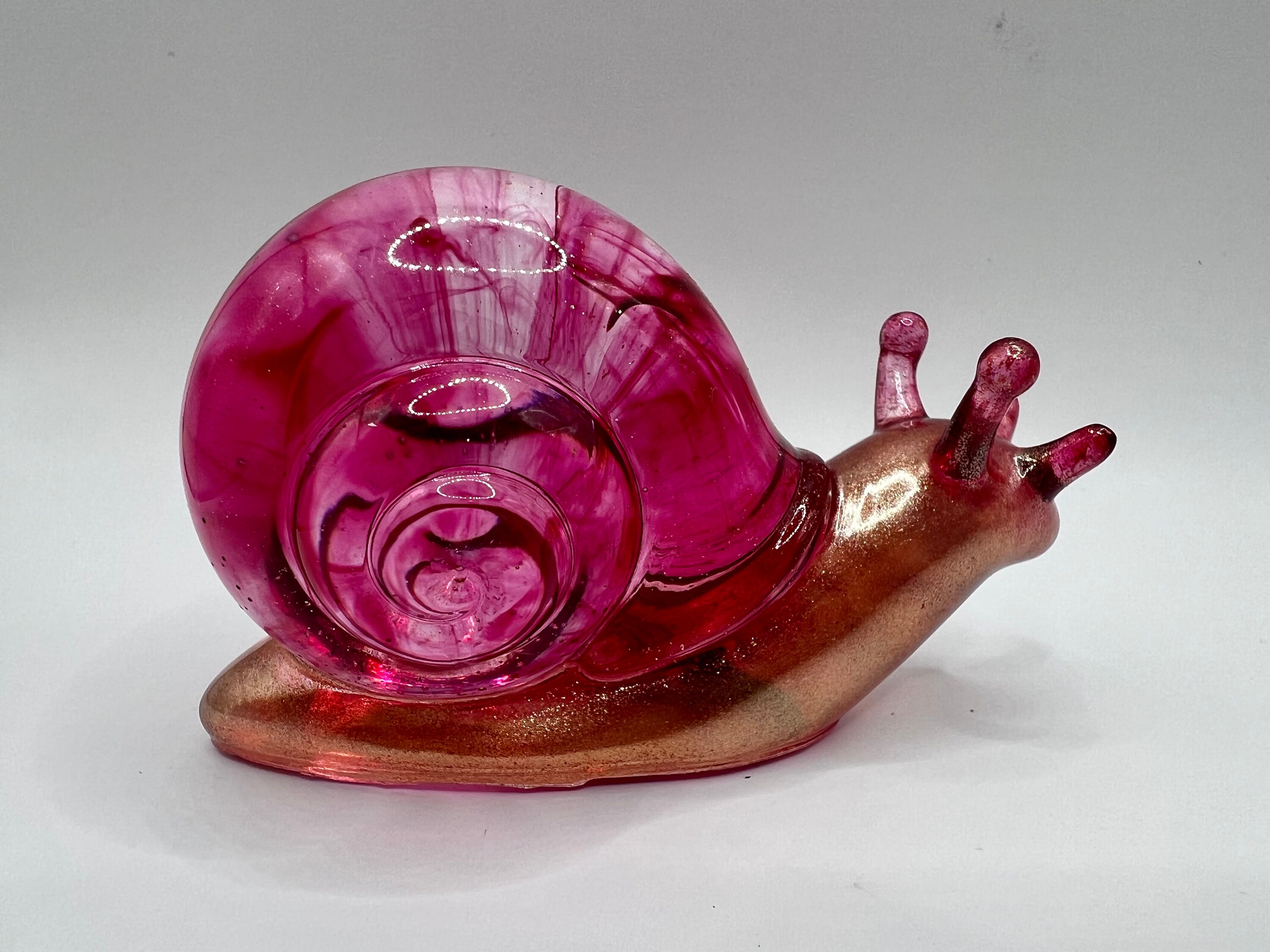 Pink and Gold Epoxy Resin Snail - Etsy
