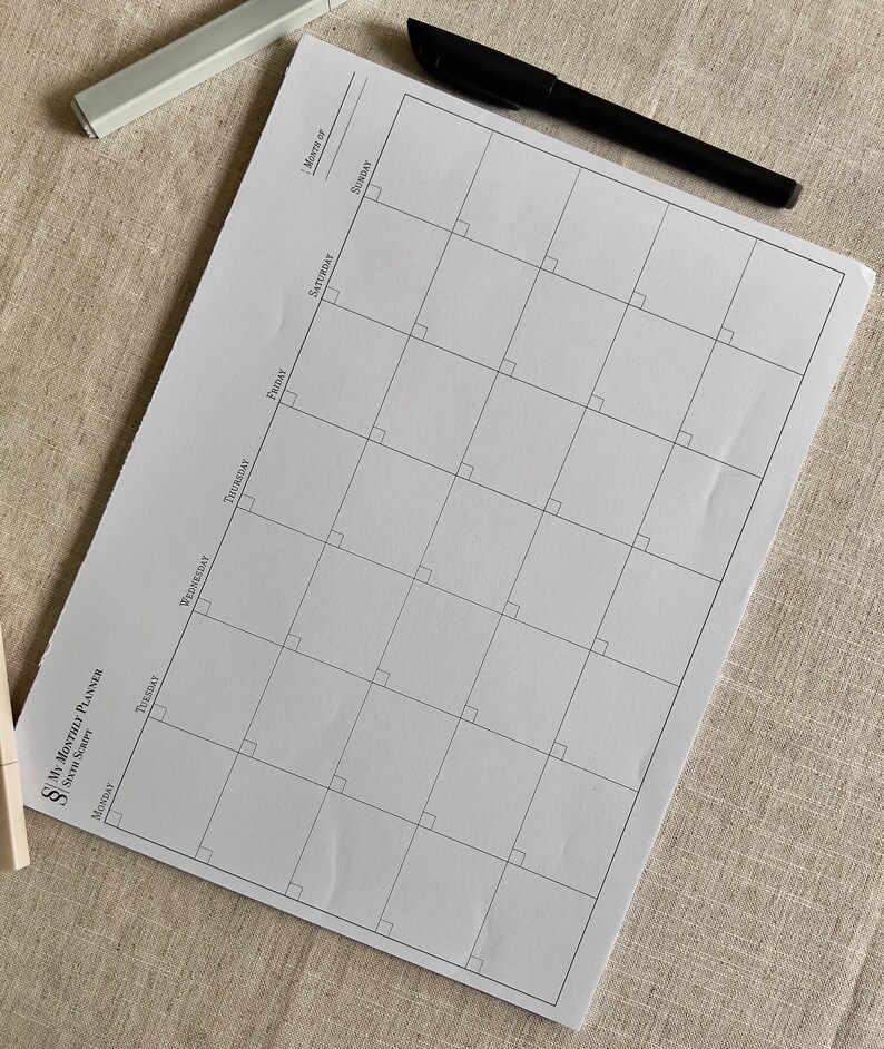 My Monthly Calendar Planner Notepad - Etsy UK