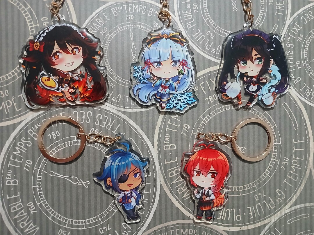 Genshin Impact Maid/butler Cafe 2.5 Double-sided Acrylic Keychains - Etsy