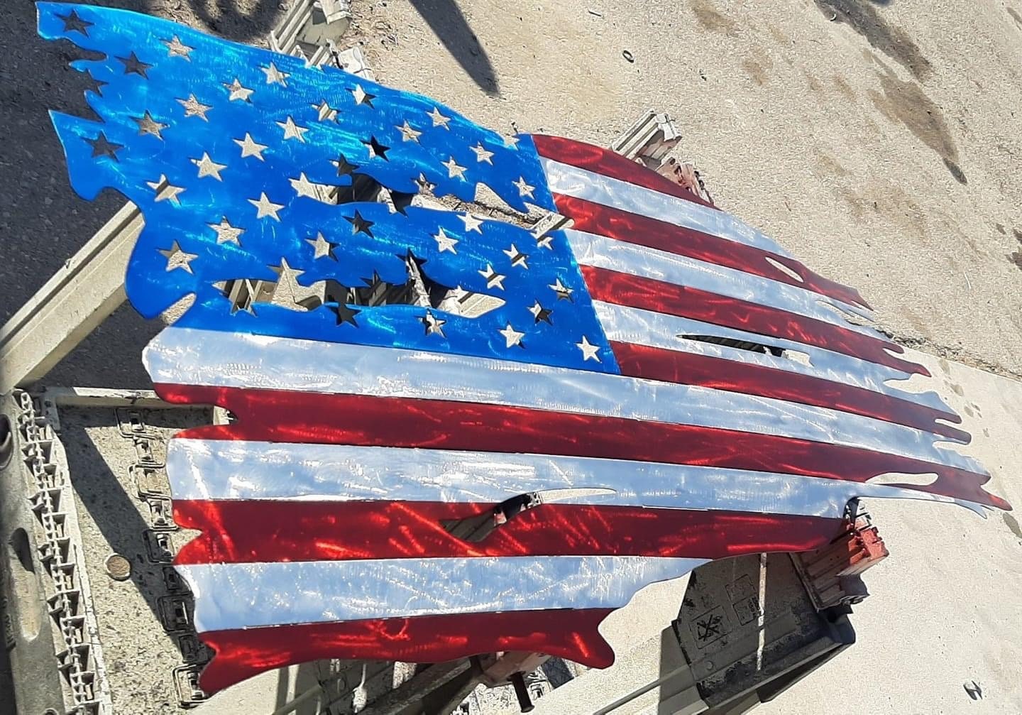 American Flag Metal Wall Sign - Etsy