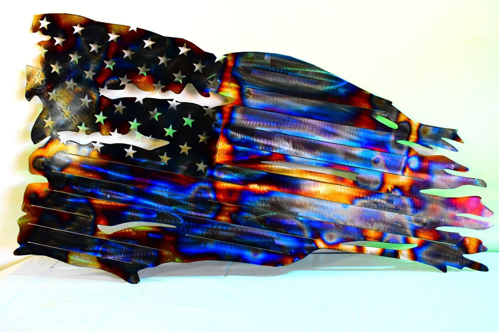 American Flag Metal Wall Sign - Etsy