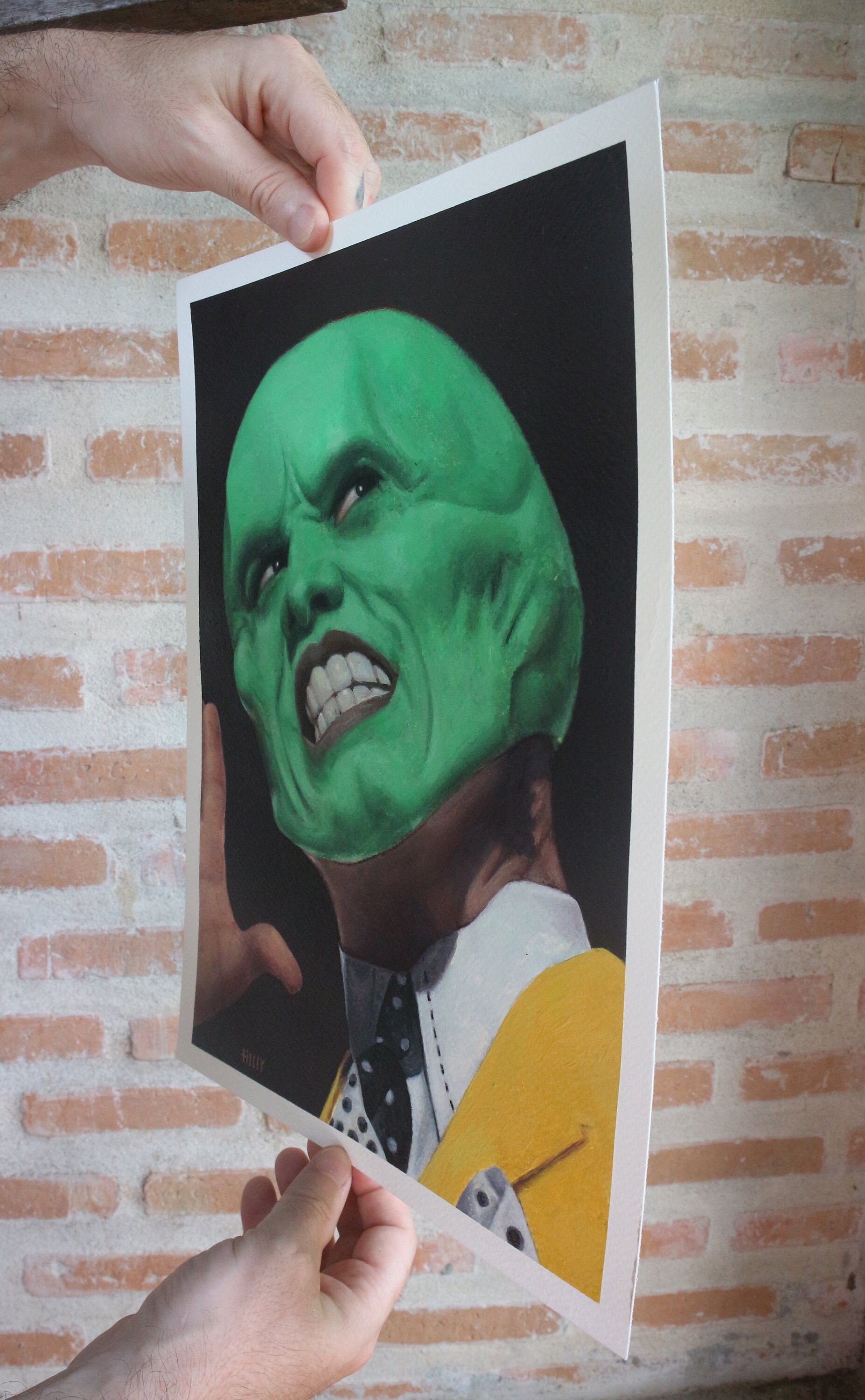 Portrait of Jim Carrey Original Oil Painting the Mask Movie Realistic ...