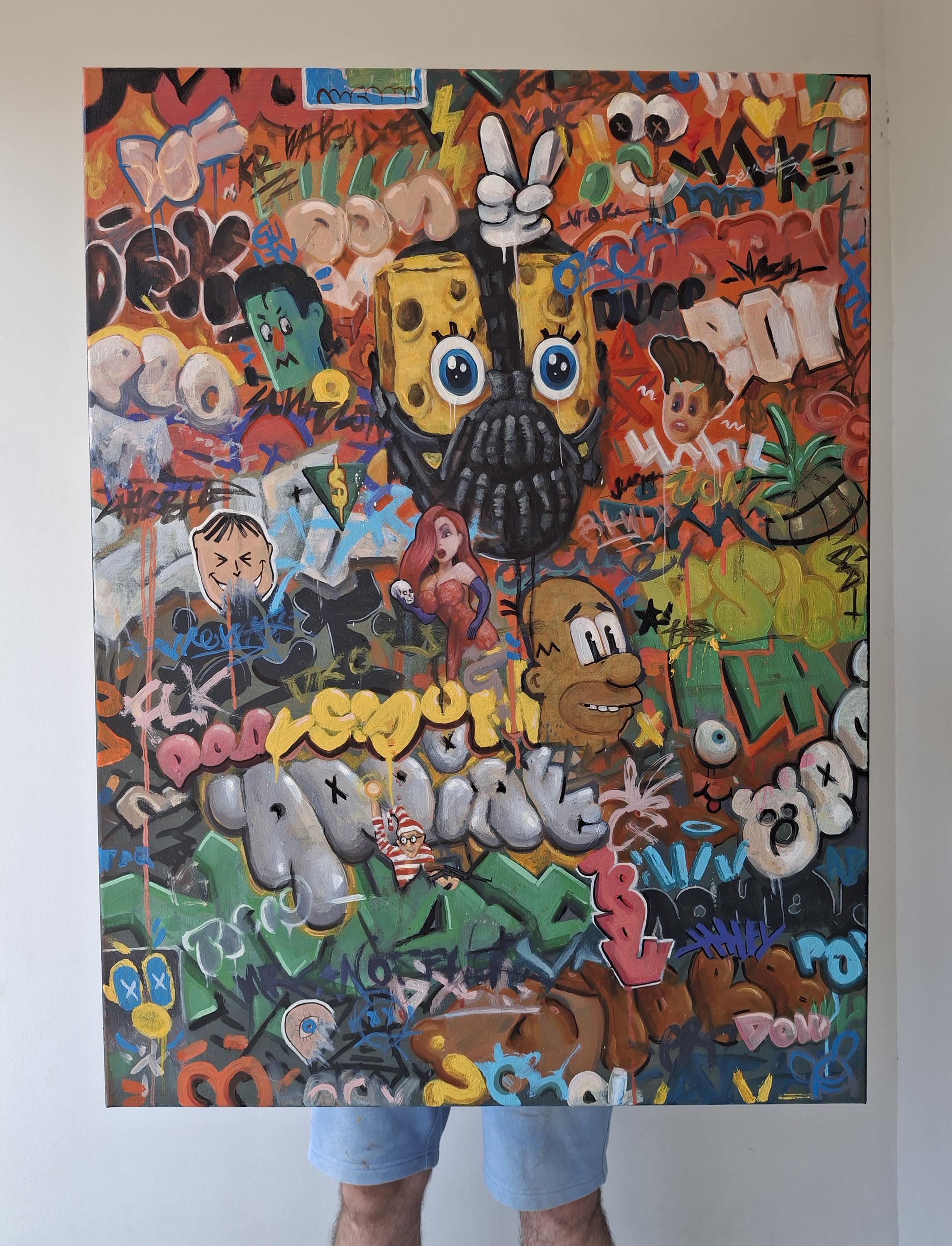 Bane BOB Oil Painting: Pop Culture Abstract Surrealism - Etsy