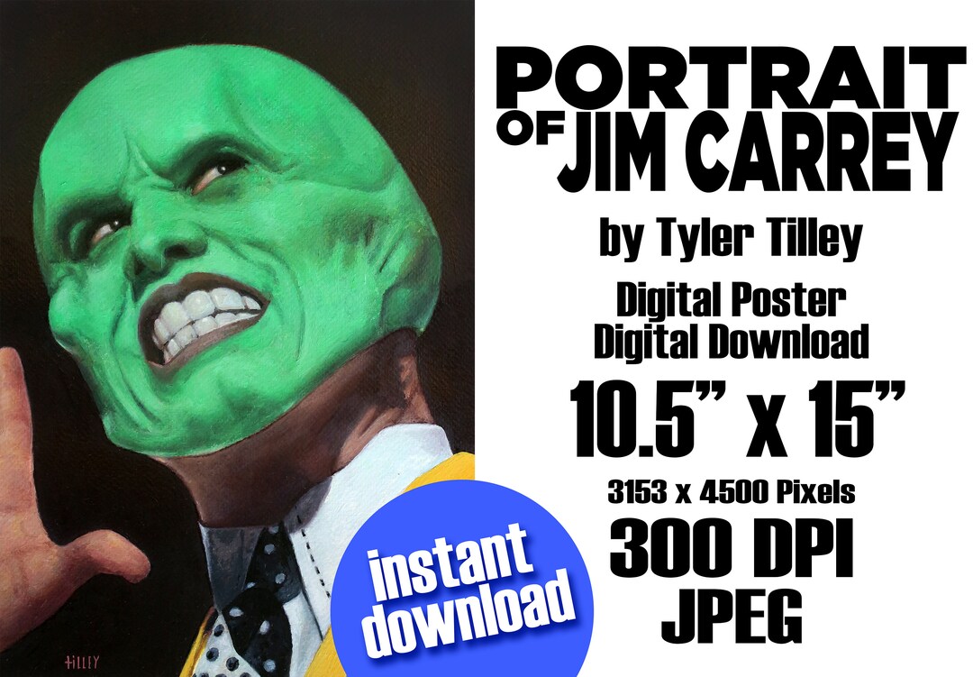 A Portrait of Jim Carrey Instant Digital Download Digital Wall Art by ...