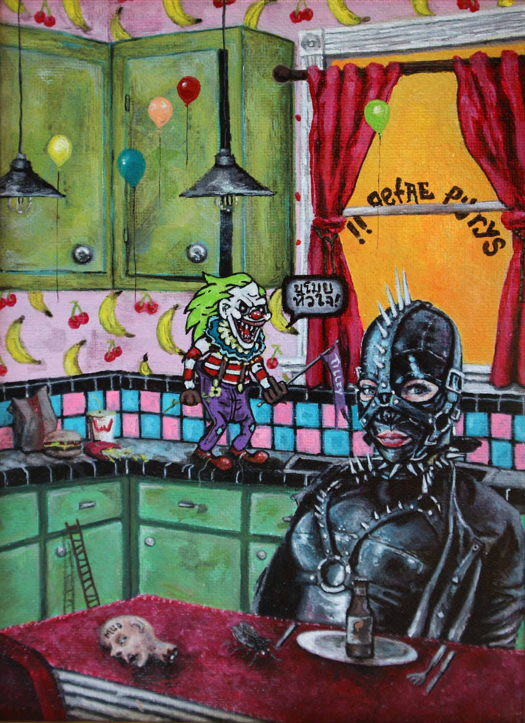Surrealist Acrylic Painting: Evil Clown, Alpha Sub - Tyler Tilley Art ...