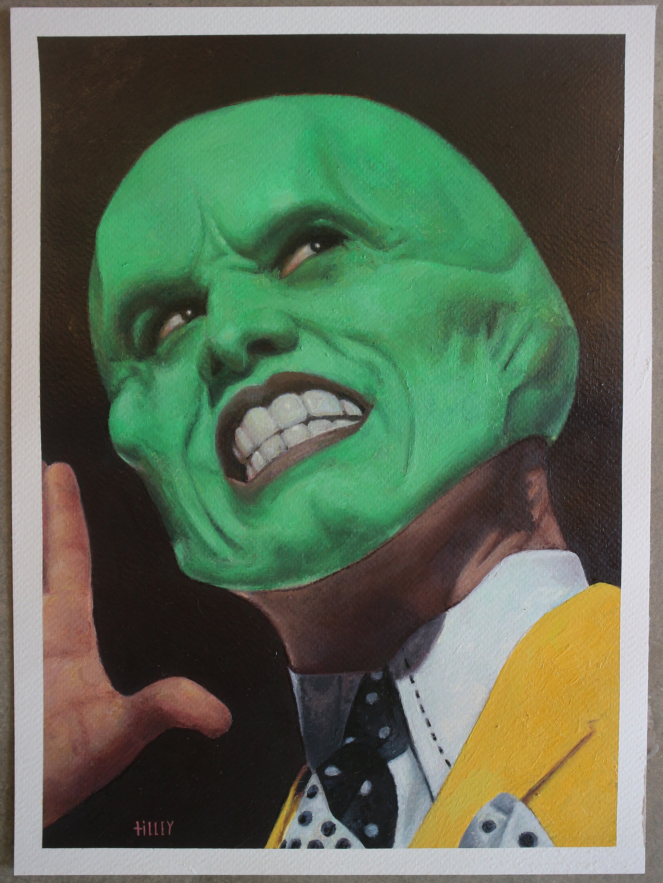 Portrait of Jim Carrey Original Oil Painting the Mask Movie Realistic ...