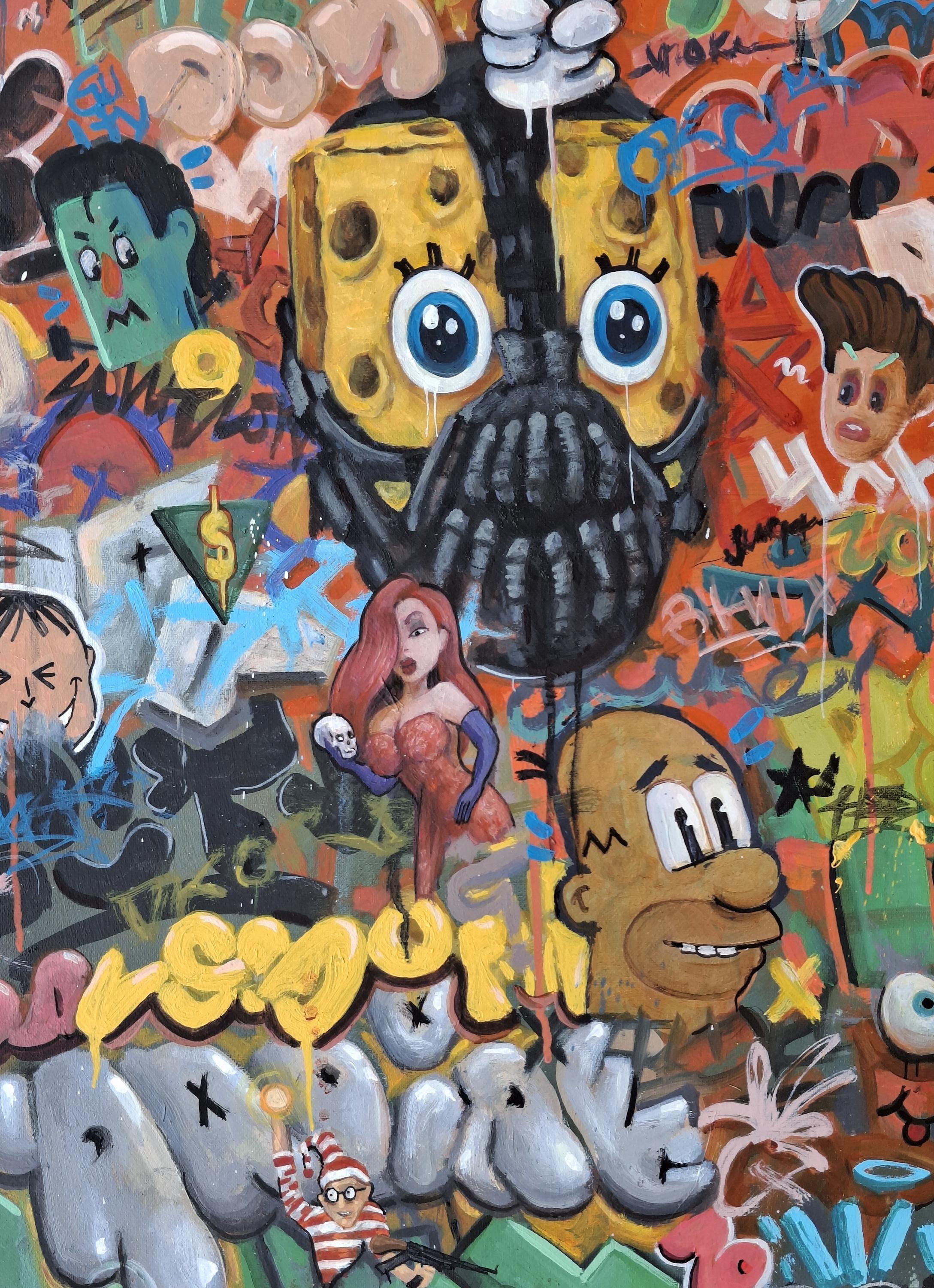 Bane BOB Oil Painting: Pop Culture Abstract Surrealism - Etsy