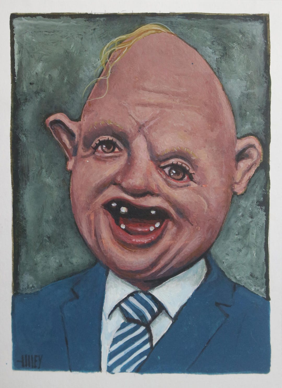 President Sloth, Small Oil Painting of USA VS Sloth, Little Pop Art ...