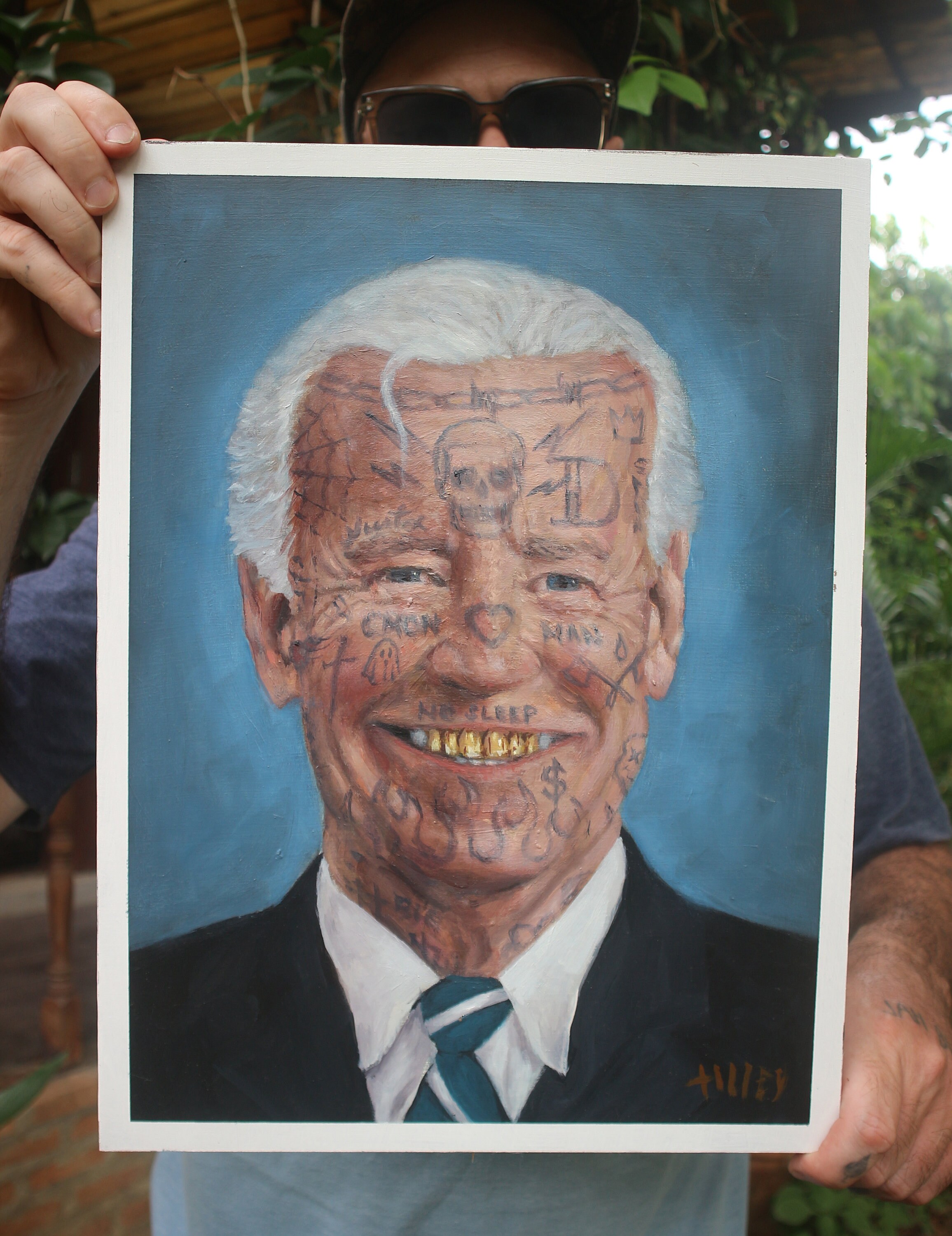 C'mon Man President Joe Biden Portrait Original Oil Painting Inked ...