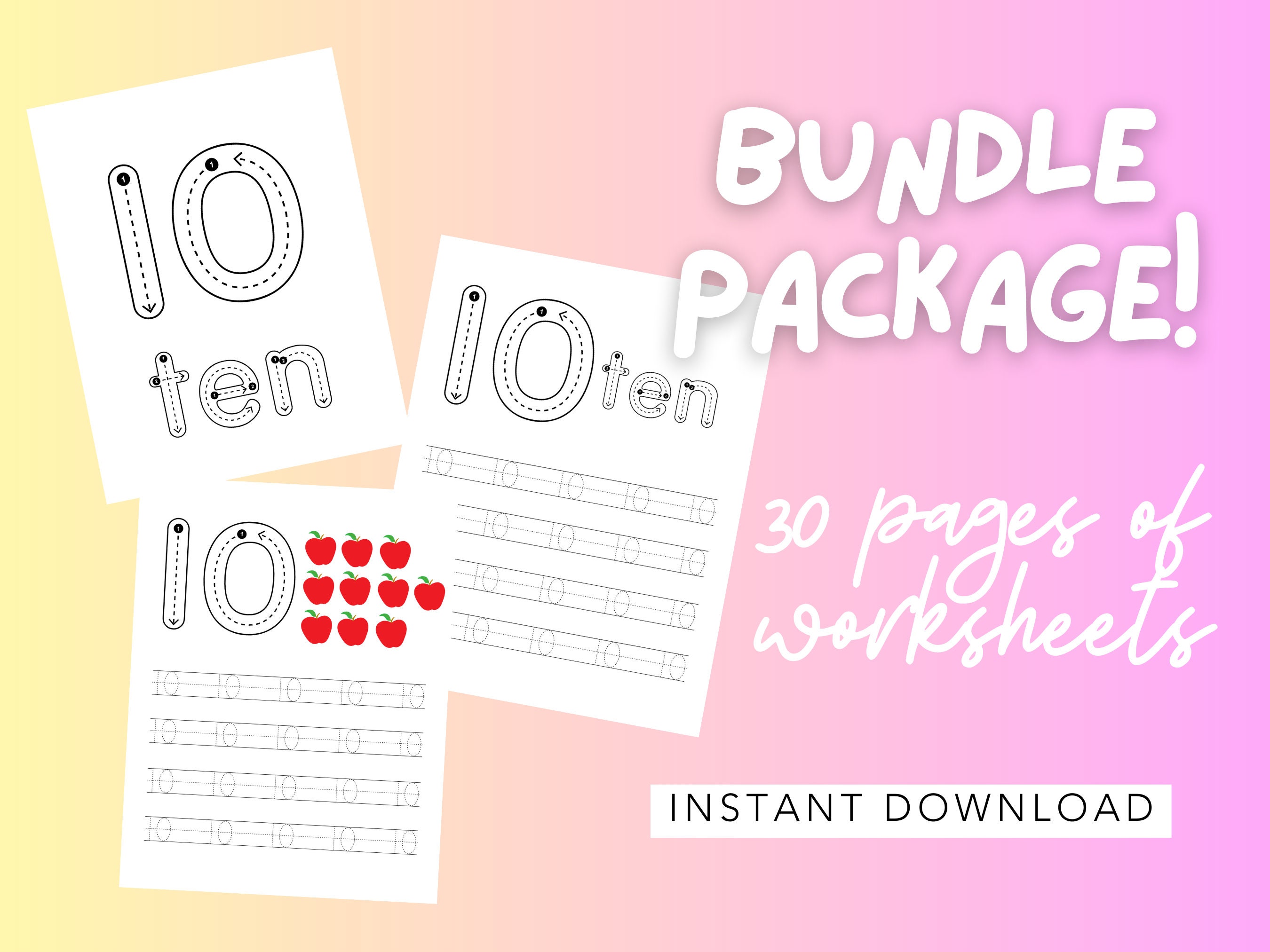 Tracing Worksheet for Teachers and the Classroom, Preschool Numbers ...