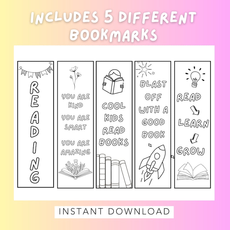 Reading Bookmark for the Classroom, Bookmark Set, Back to School ...