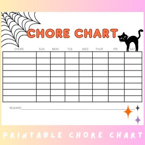 Halloween Themed Chore Chart Printable Kids and Family Chore - Etsy