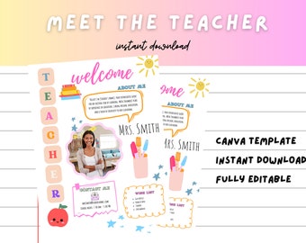 Meet the Teacher Teacher Template Flyer Neutral Theme Teacher Resource ...