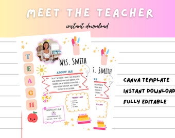 Meet the Teacher Teacher Template Flyer Neutral Theme Teacher Resource ...