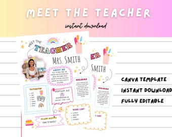 Meet the Teacher Teacher Template Flyer Neutral Theme Teacher Resource ...