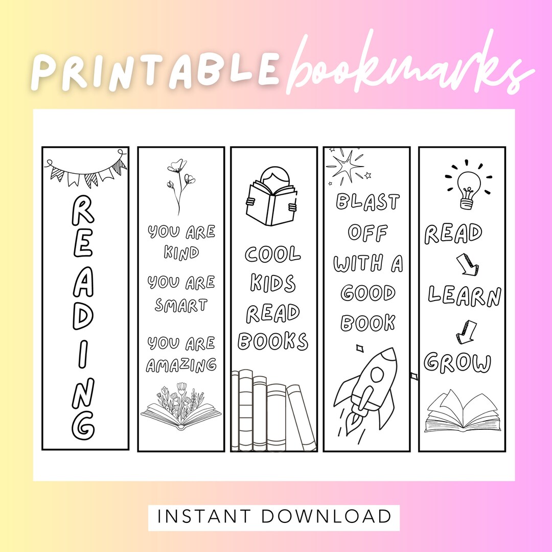 Reading Bookmark for the Classroom, Bookmark Set, Back to School ...