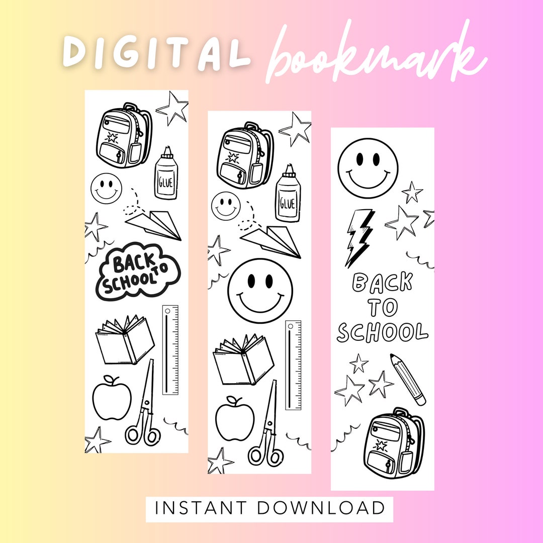 Digital Bookmark for the Classroom, Bookmark Set, Back to School ...