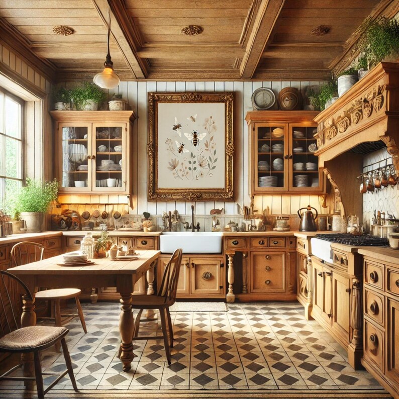 Bee Wall Art | Digital Download | Boho Honeybee Print | Floral Nature ...