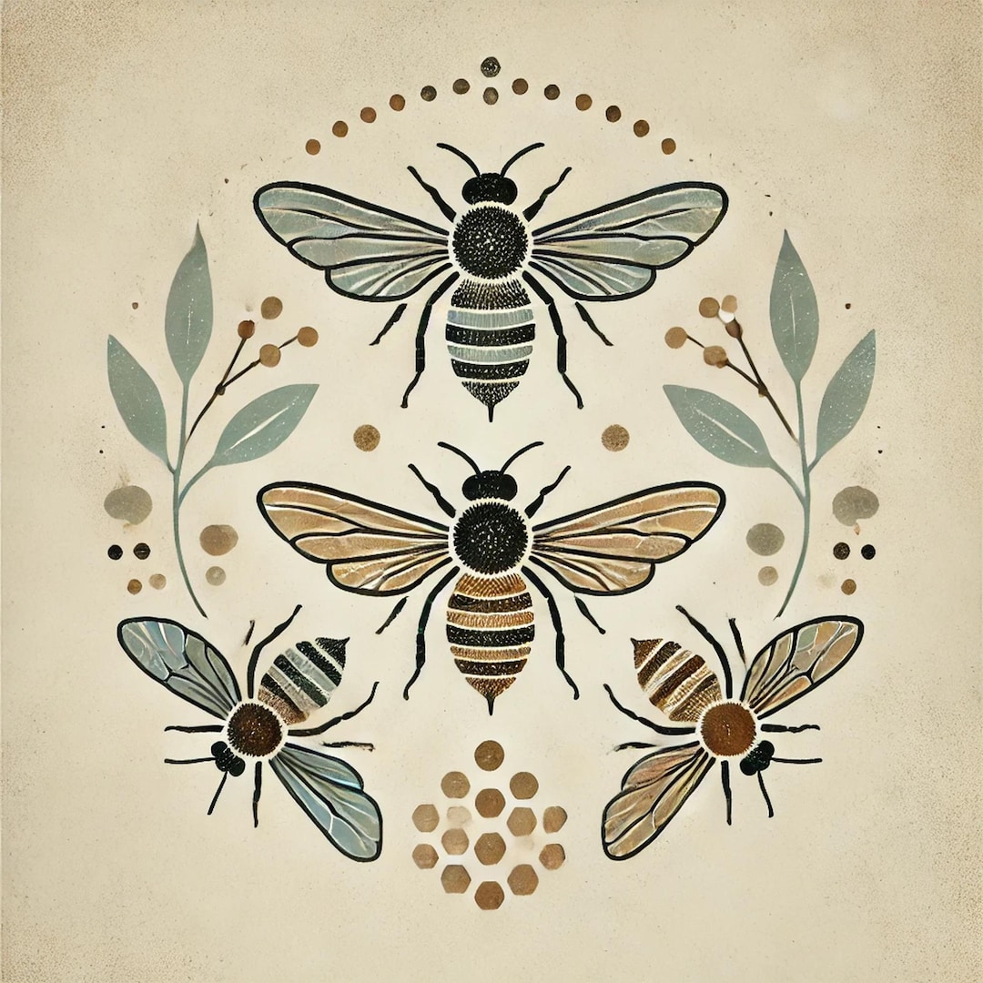Bee Wall Art | Digital Download | Boho Honeybee Print Minimalist ...