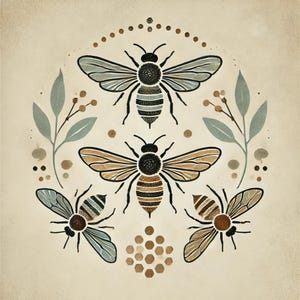 Bee Wall Art | Digital Download | Boho Honeybee Print Minimalist ...