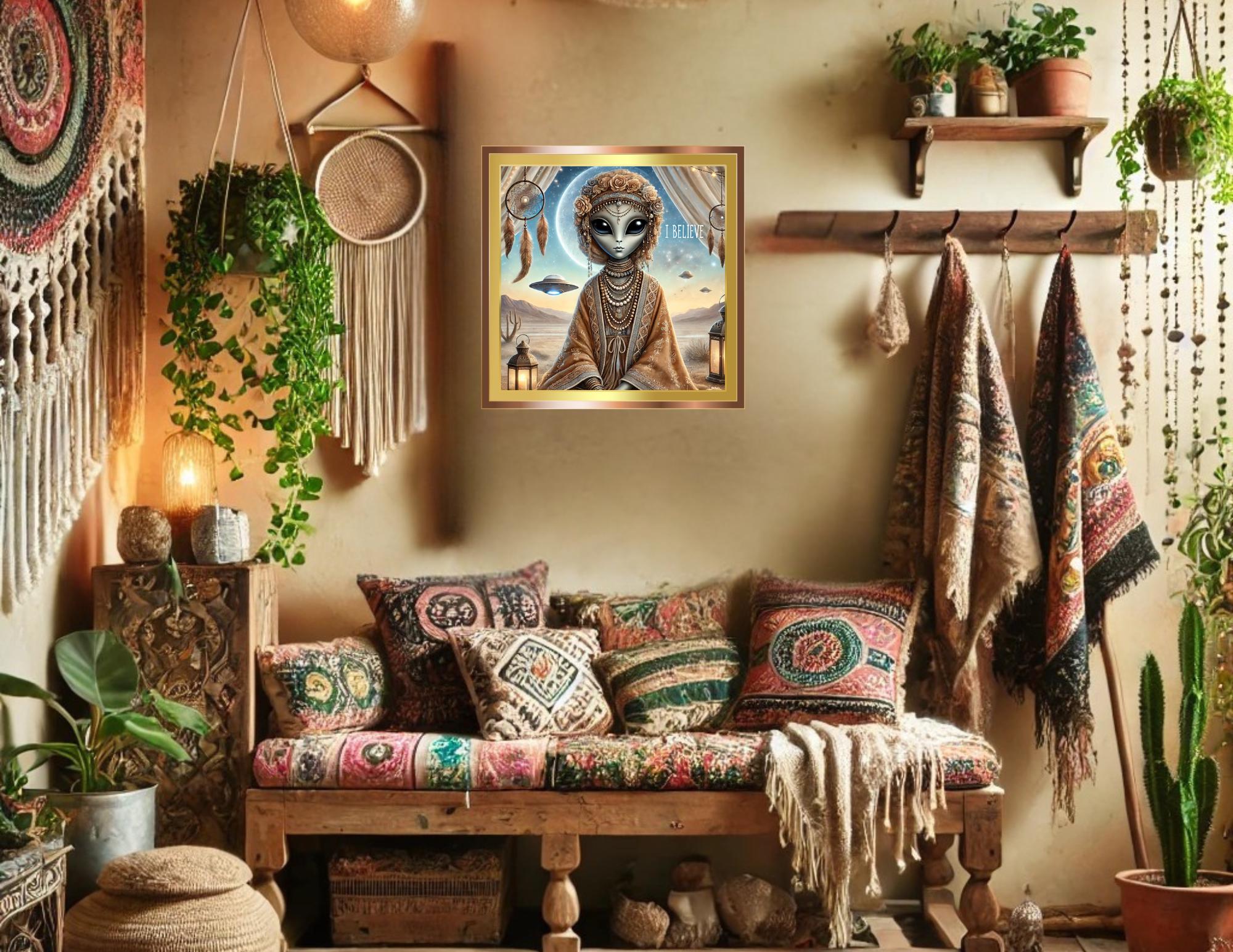 Boho Alien Goddess Wall Art Digital Download Mystical Feminine Decor ...