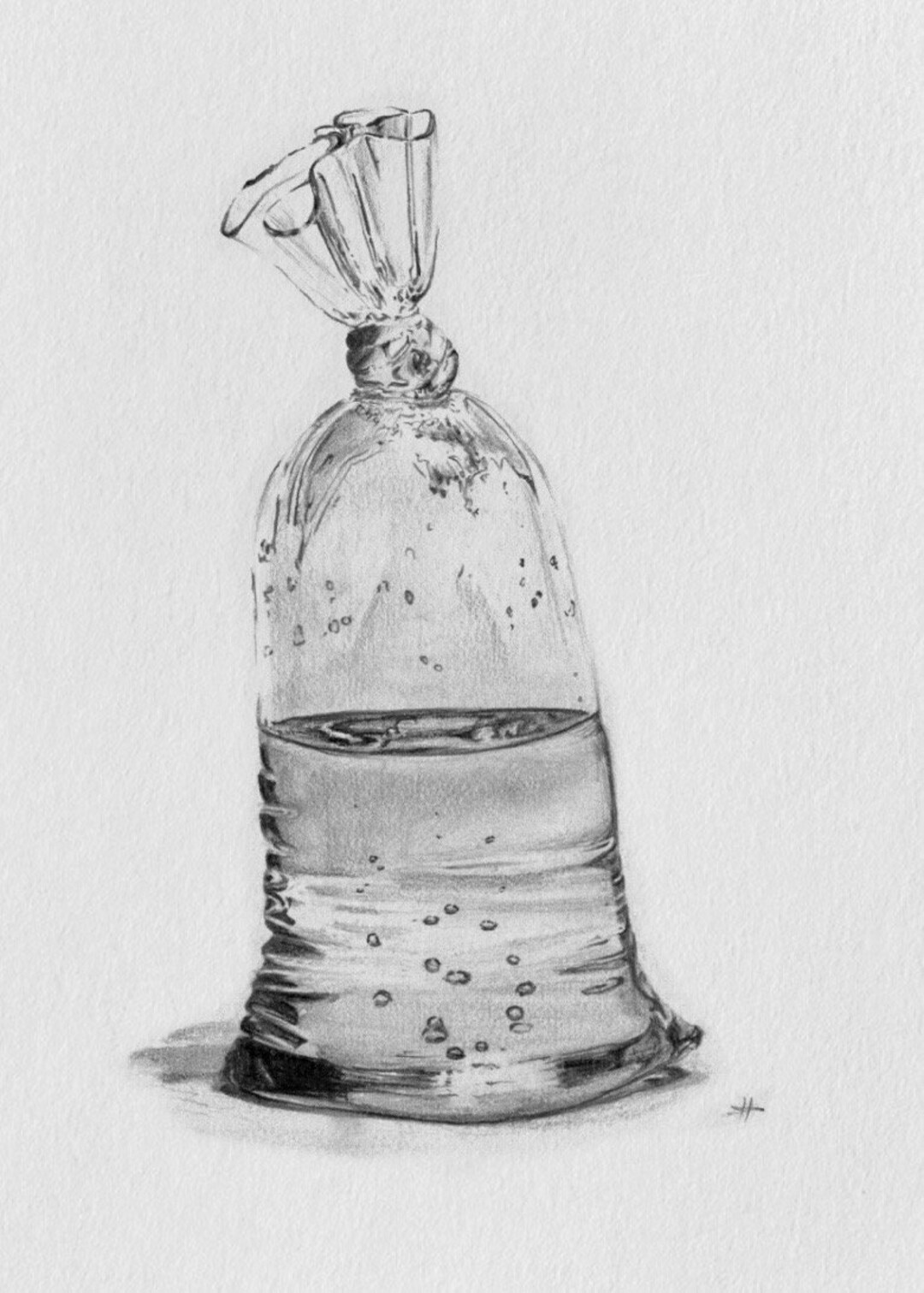 Water Bag Drawing - Framed 5x7 Print - Etsy