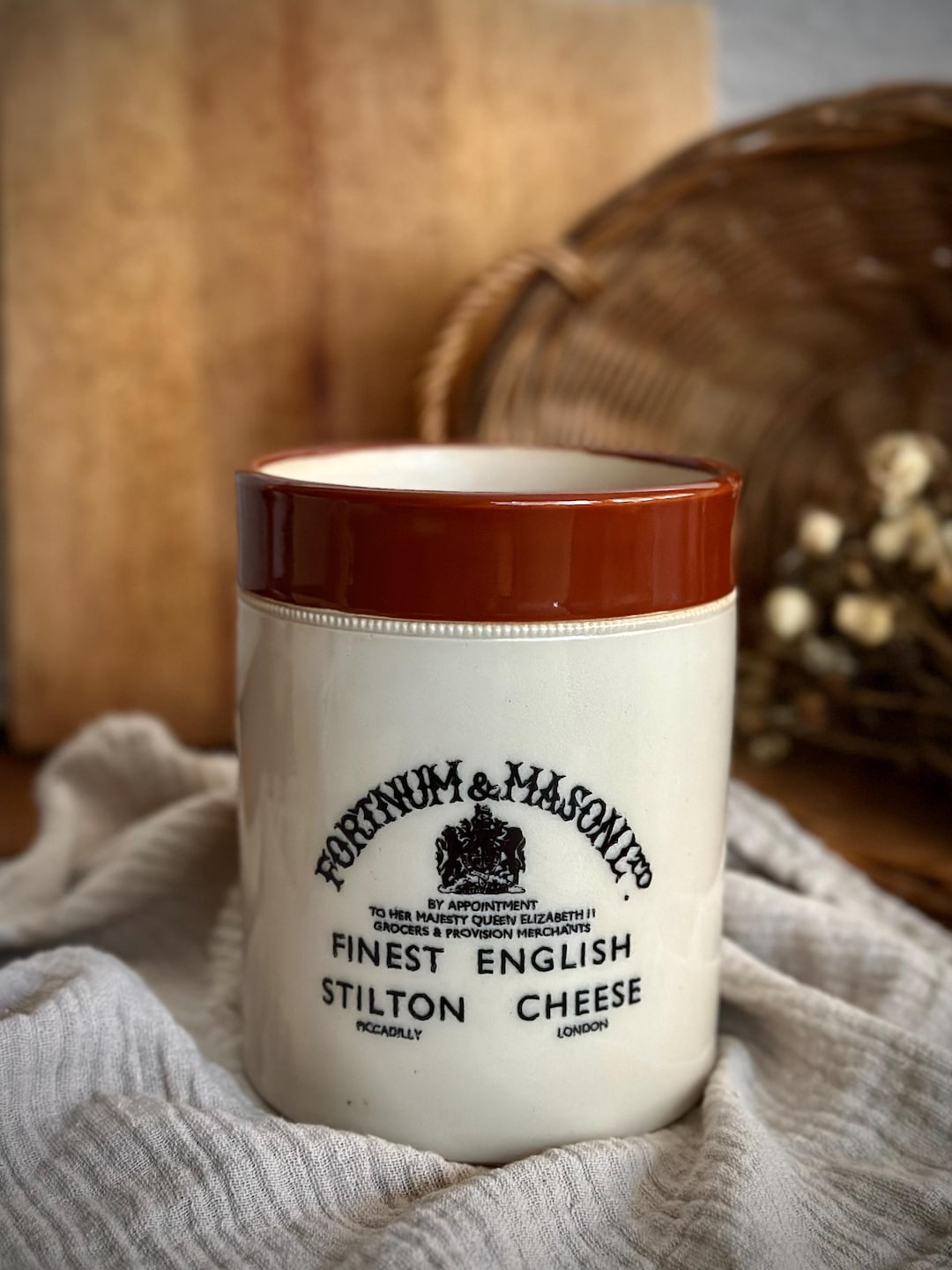 Vintage English Stilton Cheese Crock Jar, Fortnum & Mason - Etsy