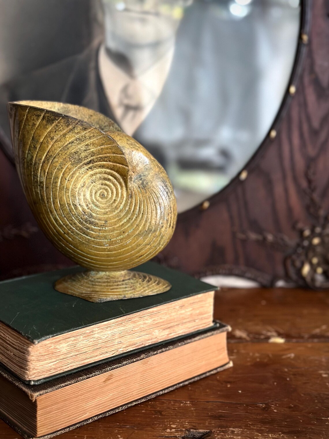 Vintage Verdigris Nautilus Shell Brass/ Bronze Vase - Etsy