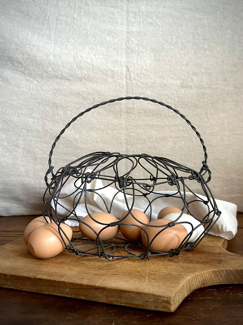 Vintage Hanging Wire Collapsible Egg Basket - Etsy
