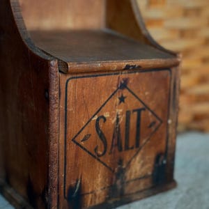 Antique Wood Salt Box - Etsy