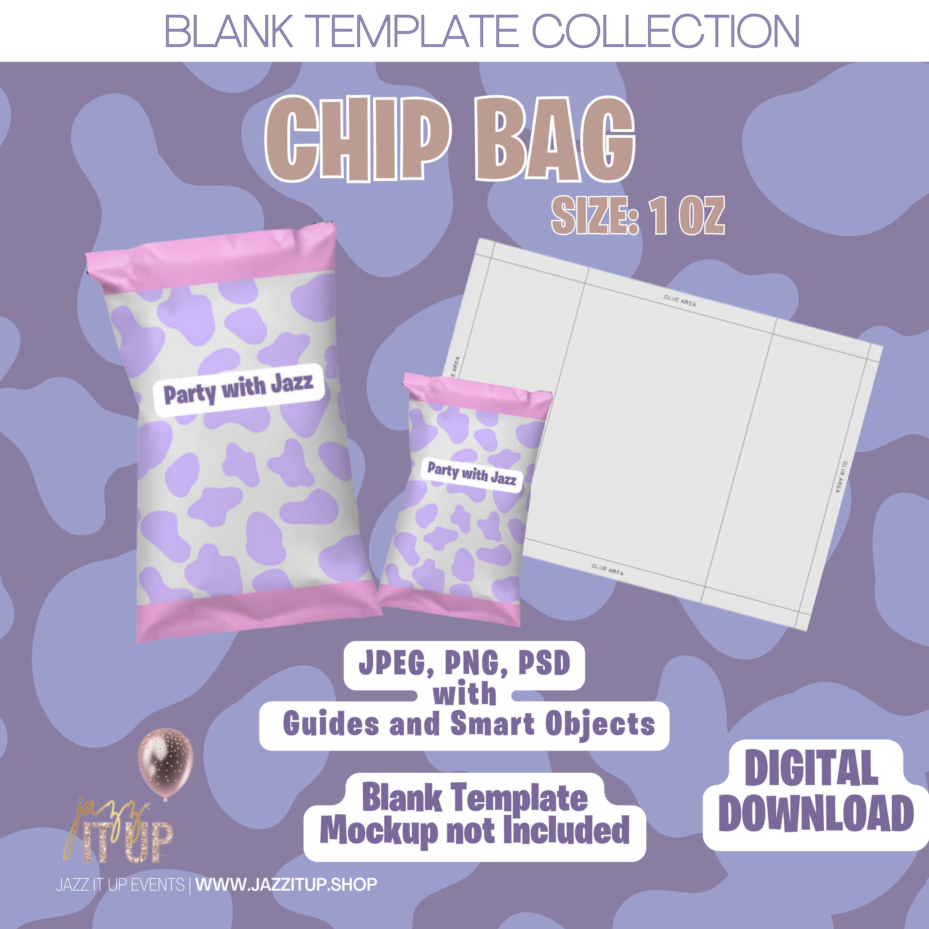 Chip Bag Template Digital Download PSD PNG JPEG File - Etsy
