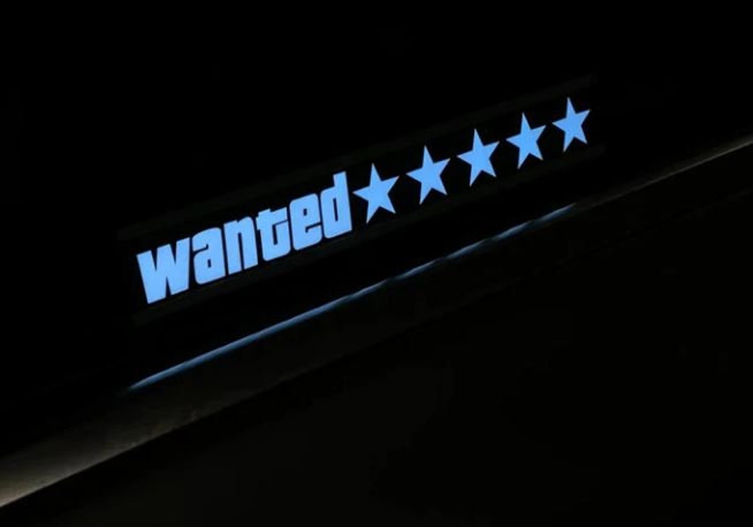 Gta 5 Star Wanted Car LED Window Sticker/decal - Etsy