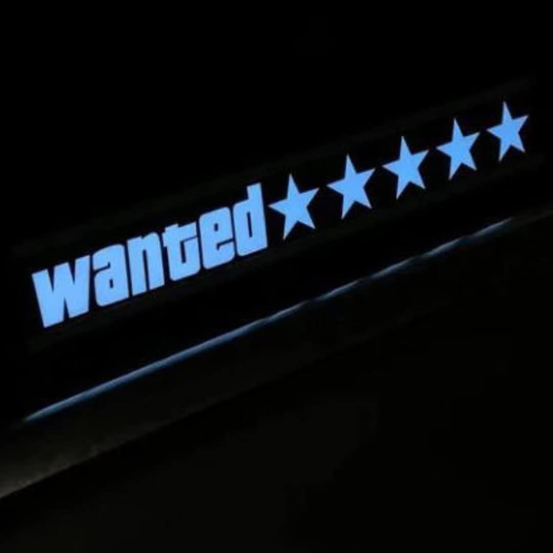 GTA 5 Star Wanted Level LED Car Window Decal – Animated Sticker | GTA V ...