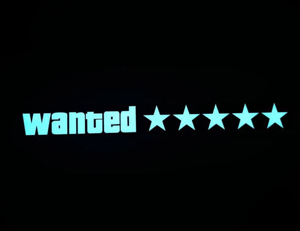 GTA 5 Star Wanted Level LED Car Window Decal – Animated Sticker | GTA V ...