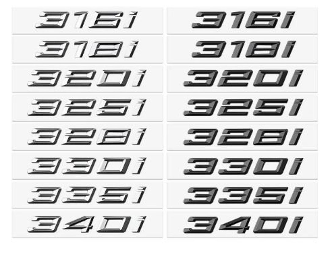 Black and Chrome Badges Decals for 3 & 5 Series Models 325i 328i 330i ...