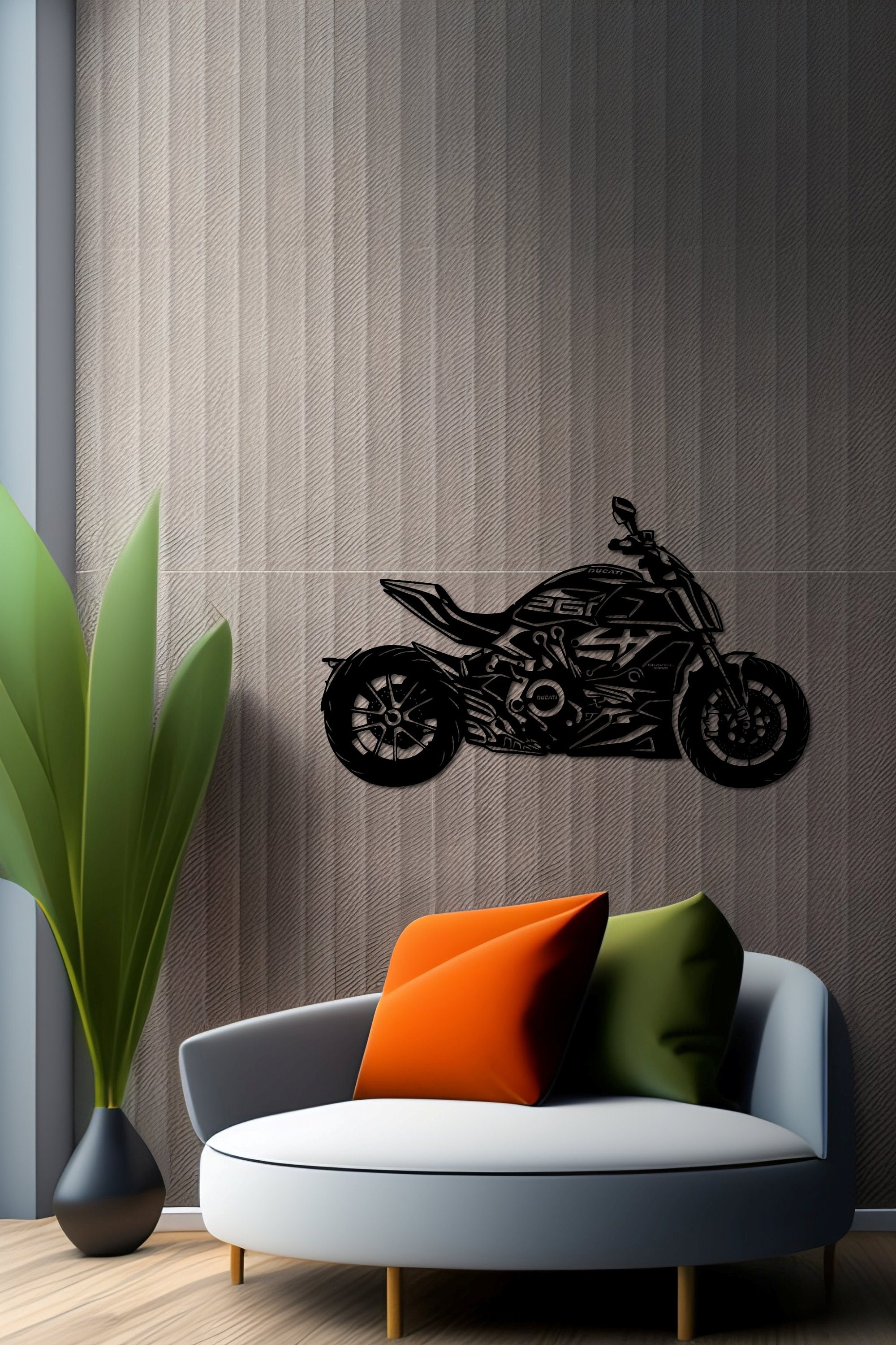 Motorcycle Wall Art, Metal Motorbike Wall Decor, Living Room, Bedroom ...