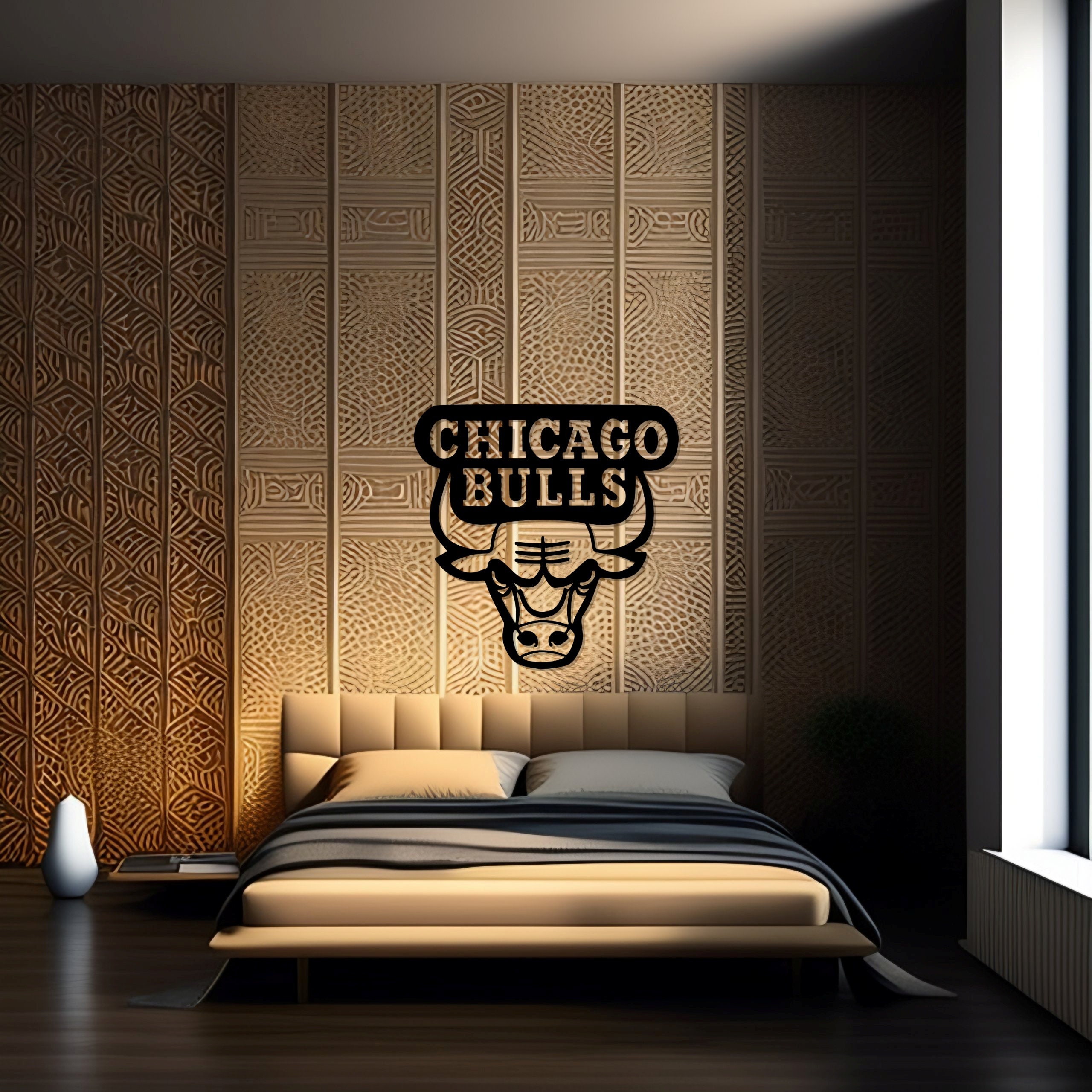 Chicago Bulls Logo Metal Wall Art Unique Housewarming Gift for ...