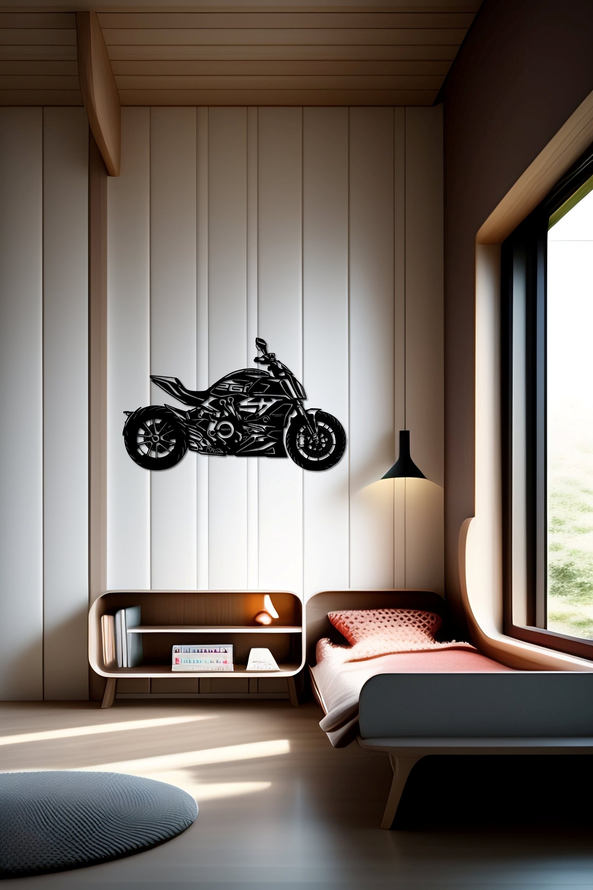 Motorcycle Wall Art, Metal Motorbike Wall Decor, Living Room, Bedroom ...