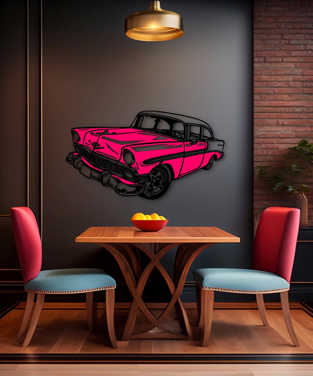 Classic Chevrolet 1956 Wall Decor, Metal Classic Car Decor ...