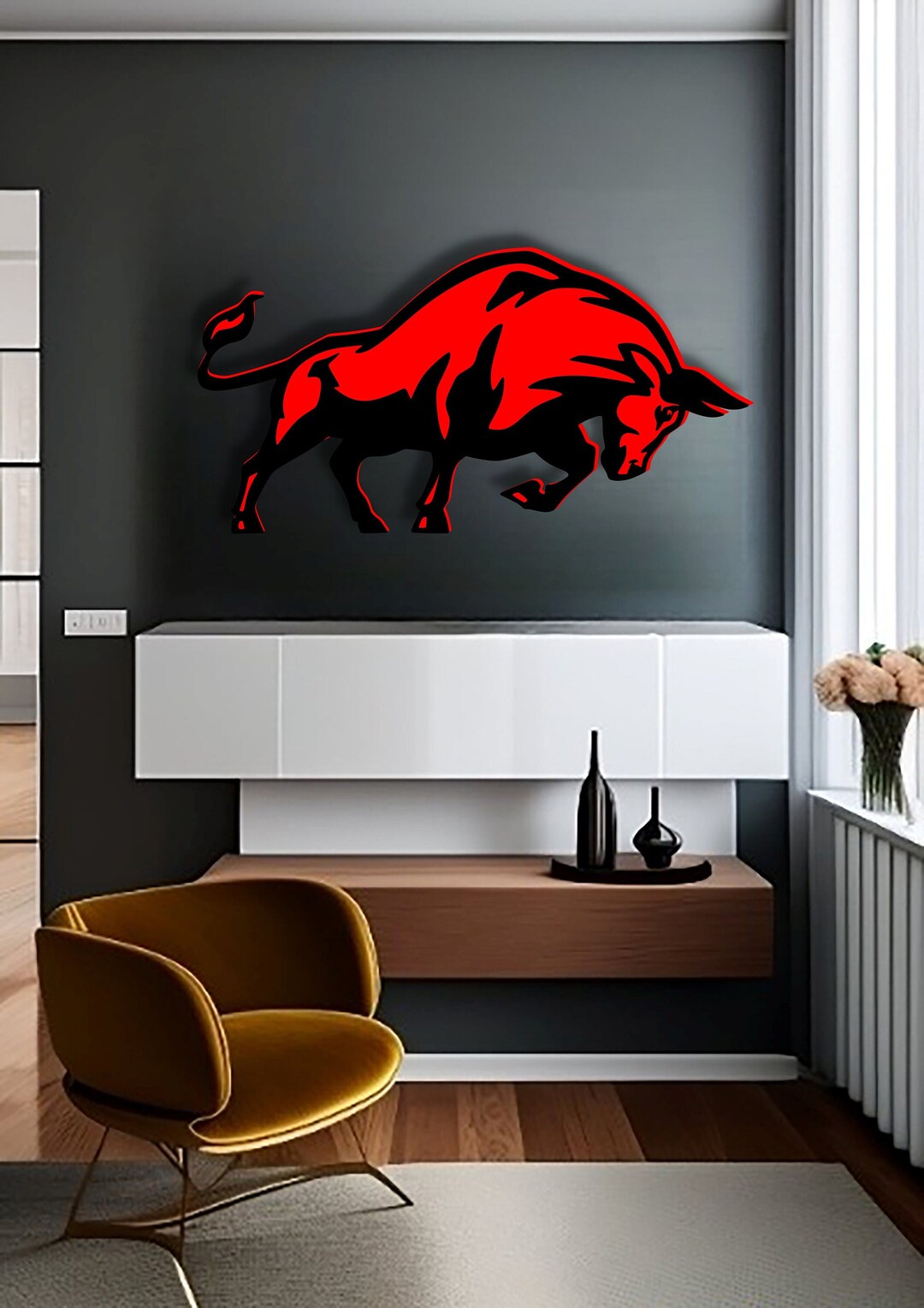 Angry Bull Metal Wall Art Big Bull Decor for Home & Office Unique ...