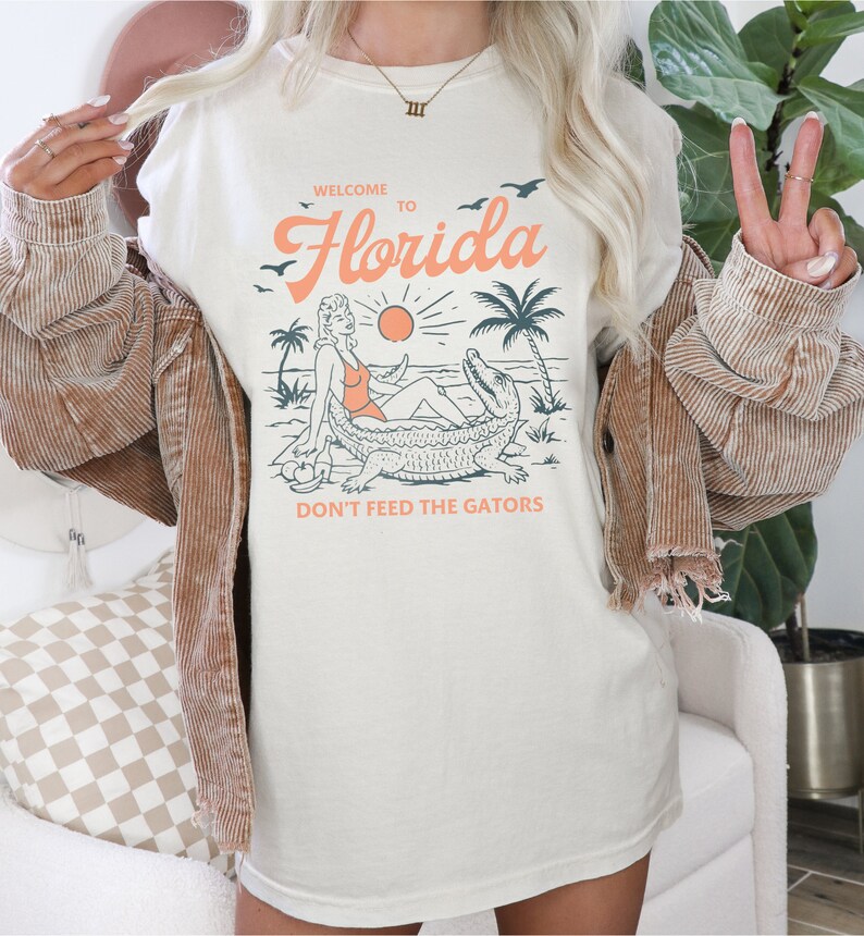 Florida Shirt, Sunshine Shirt, Beachy Shirt, Ocean Shirt, Alligator ...