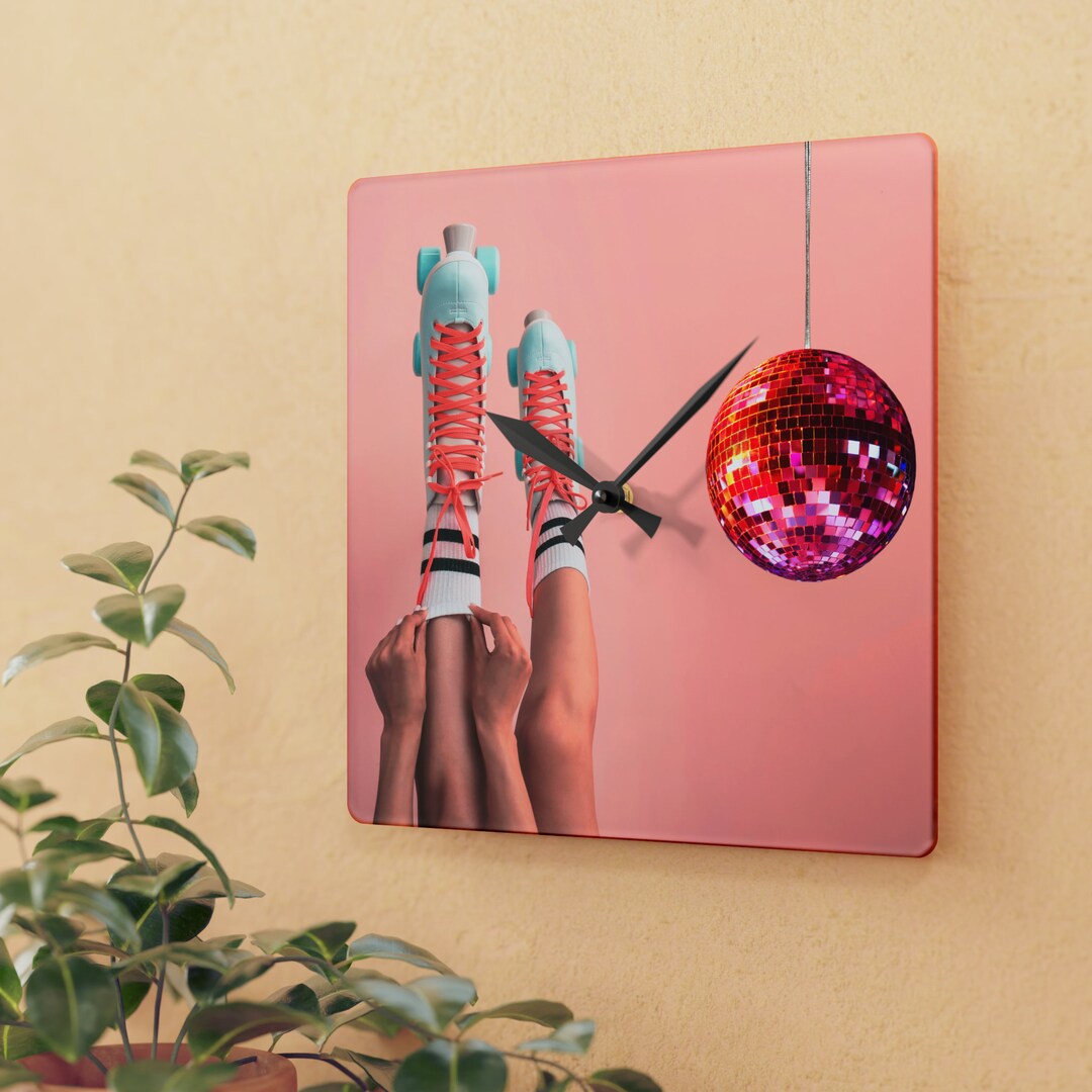 Disco Cowgirl Acrylic Wall Clock, Disco Cowgirl Bachelorette, Space ...