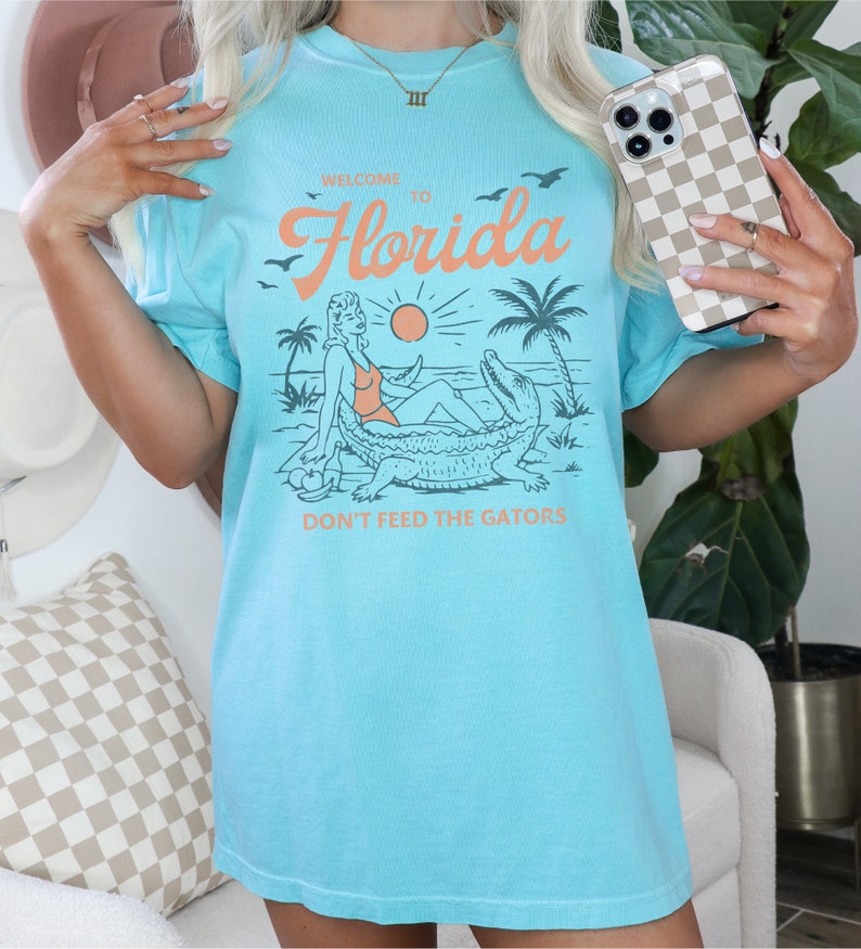 Florida Shirt, Sunshine Shirt, Beachy Shirt, Ocean Shirt, Alligator ...