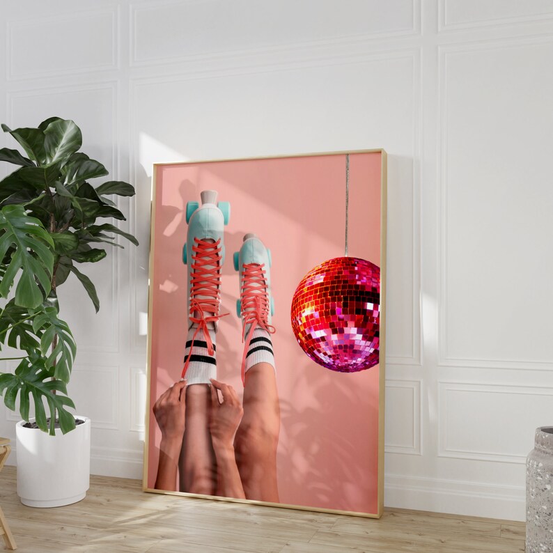 Disco Cowgirl, Disco Art Print, Disco Ball Decor, Coastal Cowgirl ...