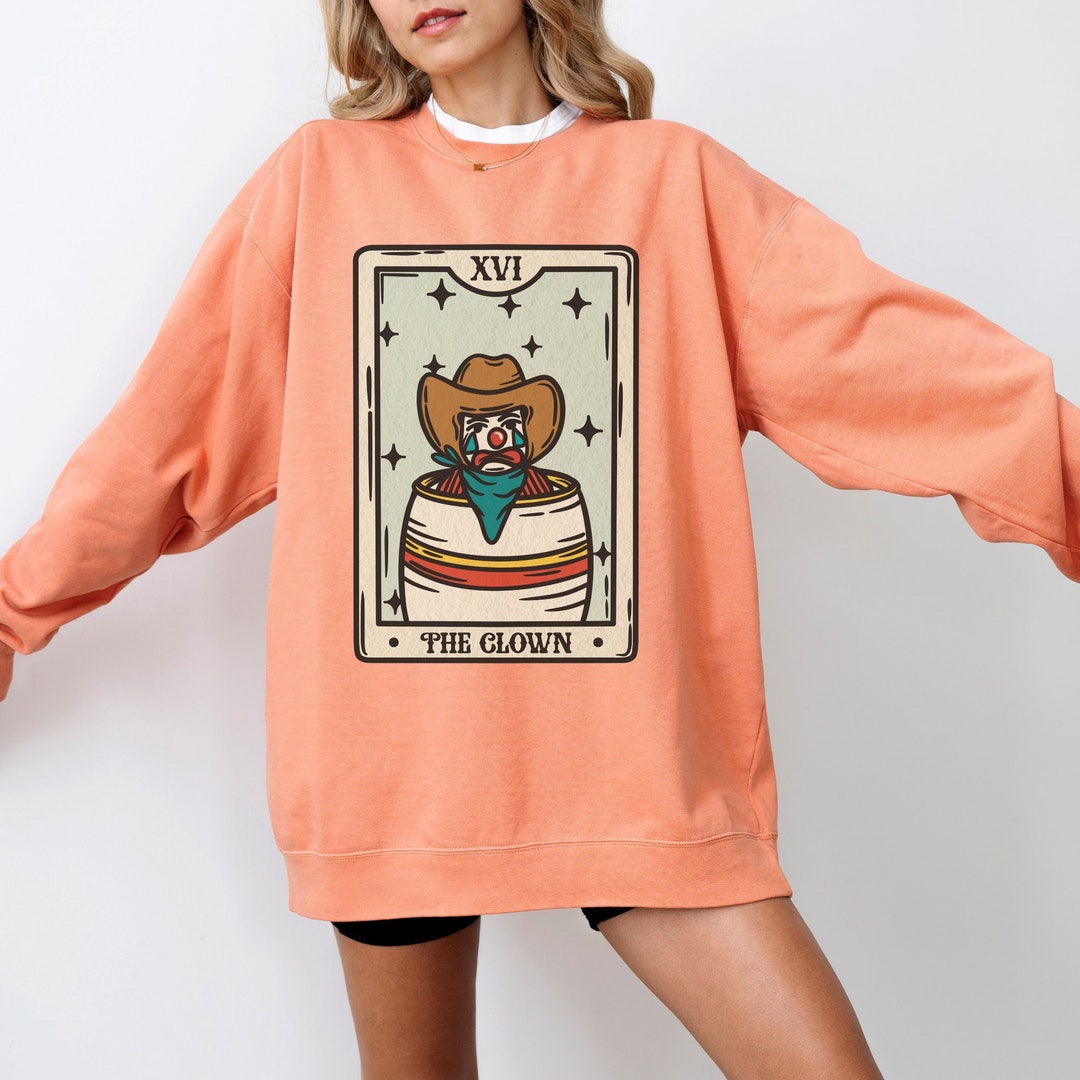 Clowncore Sweatshirt, Clown Tarot, Kidcore Clothing, Weirdcore Clothing ...