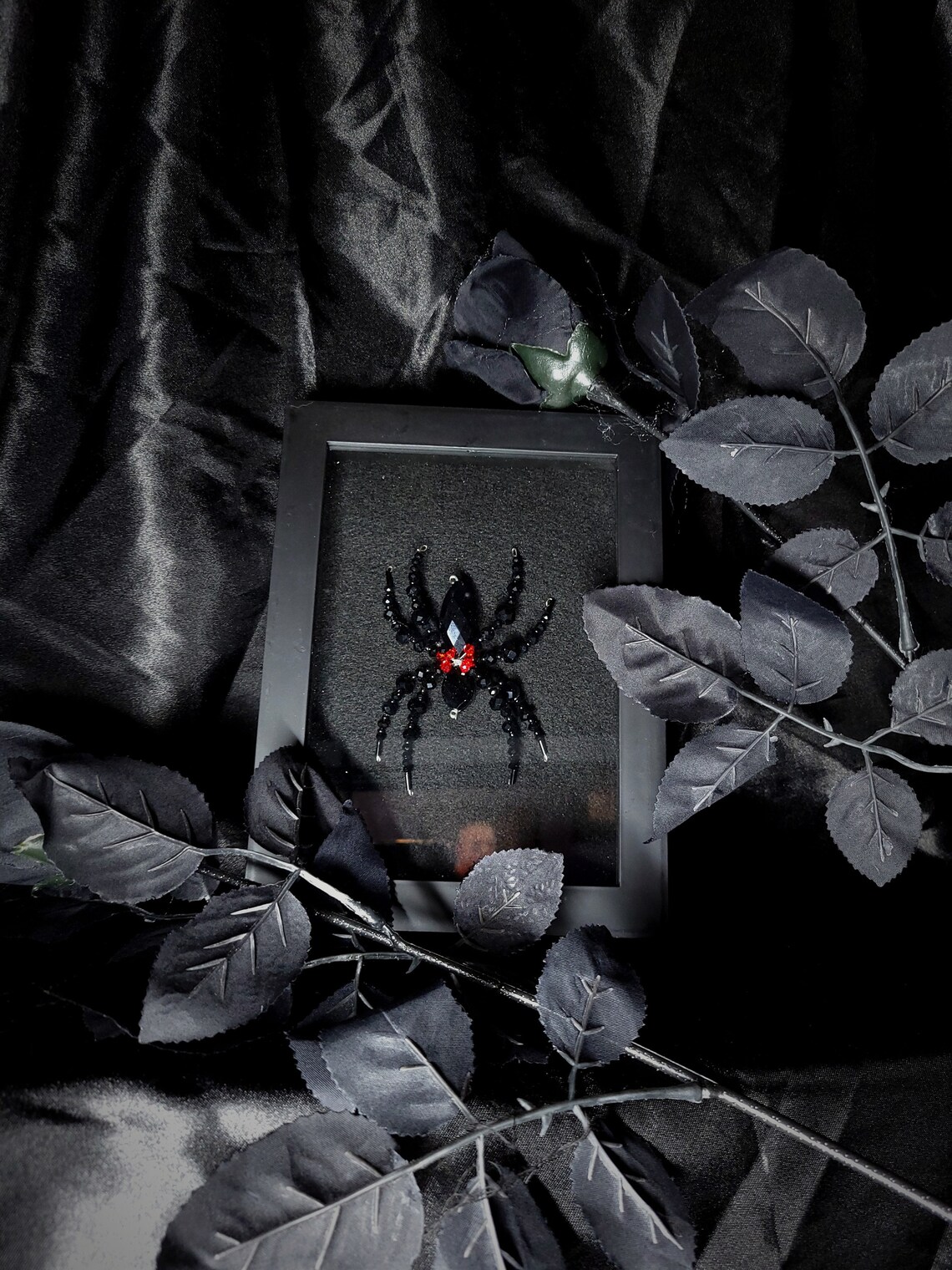 Glass Beaded Spider Art | Gothic Wall Decor, Witchy Home Decor, Framed ...