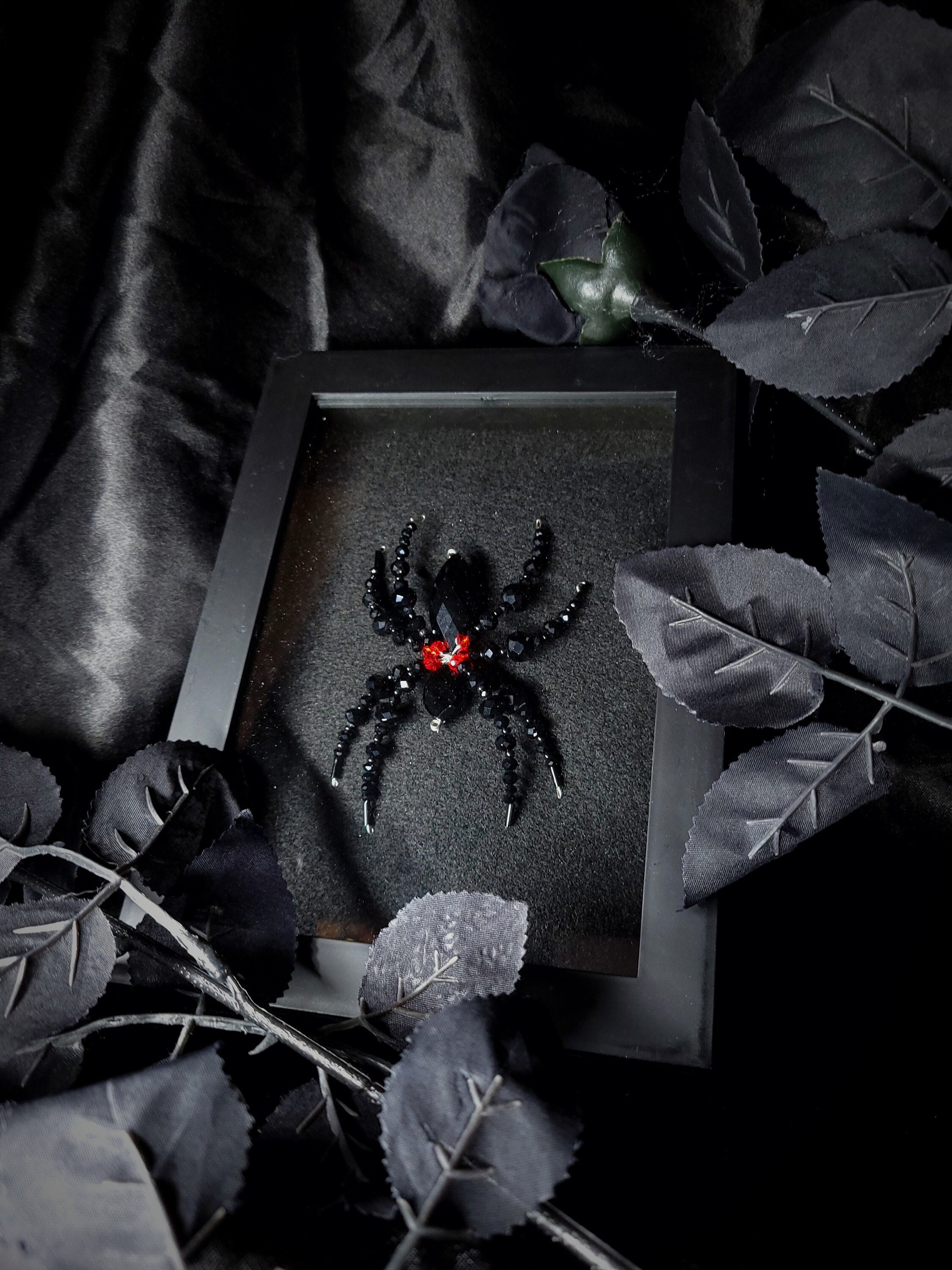 Glass Beaded Spider Art | Gothic Wall Decor, Witchy Home Decor, Framed ...