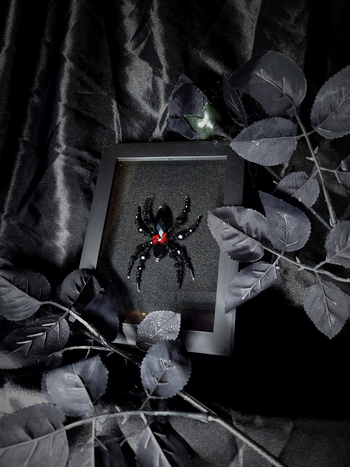 Glass Beaded Spider Art | Gothic Wall Decor, Witchy Home Decor, Framed ...