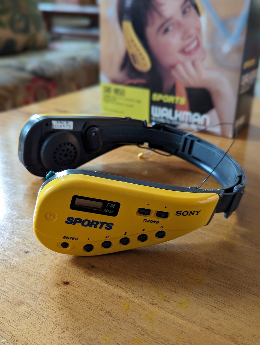 Vintage Sony Walkman Sports FM/AM Radio Yellow SRF-M50 Fully Functional With Original Box ...